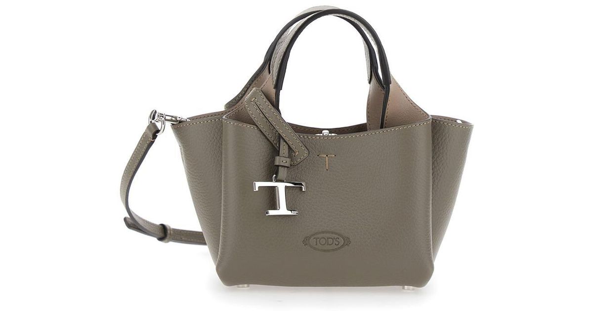 Tod's Handbag With Removable Shoulder Strap And T Plaque On The Front ...