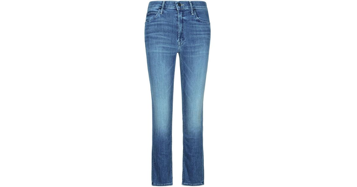 Mother 'Mid Rise' Cotton Blend Jeans in Blue | Lyst UK