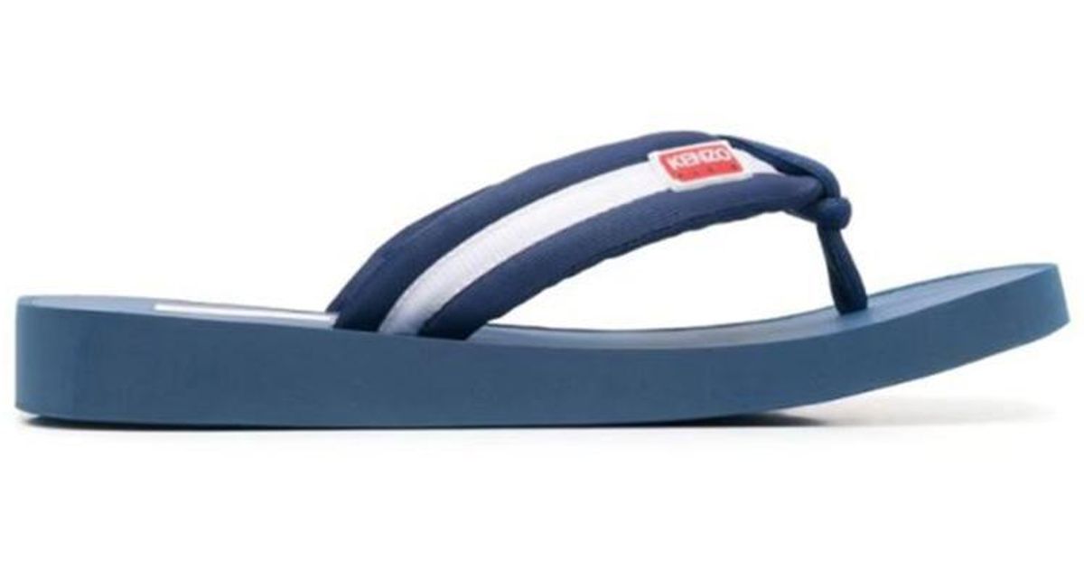 KENZO Flat Flipflops in Blue for Men | Lyst