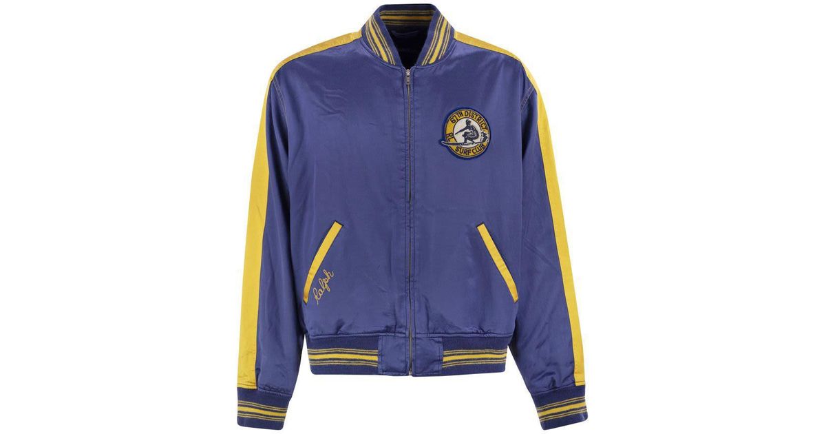 Polo Ralph Lauren Surf-Themed Letterman Jacket in Blue for Men | Lyst