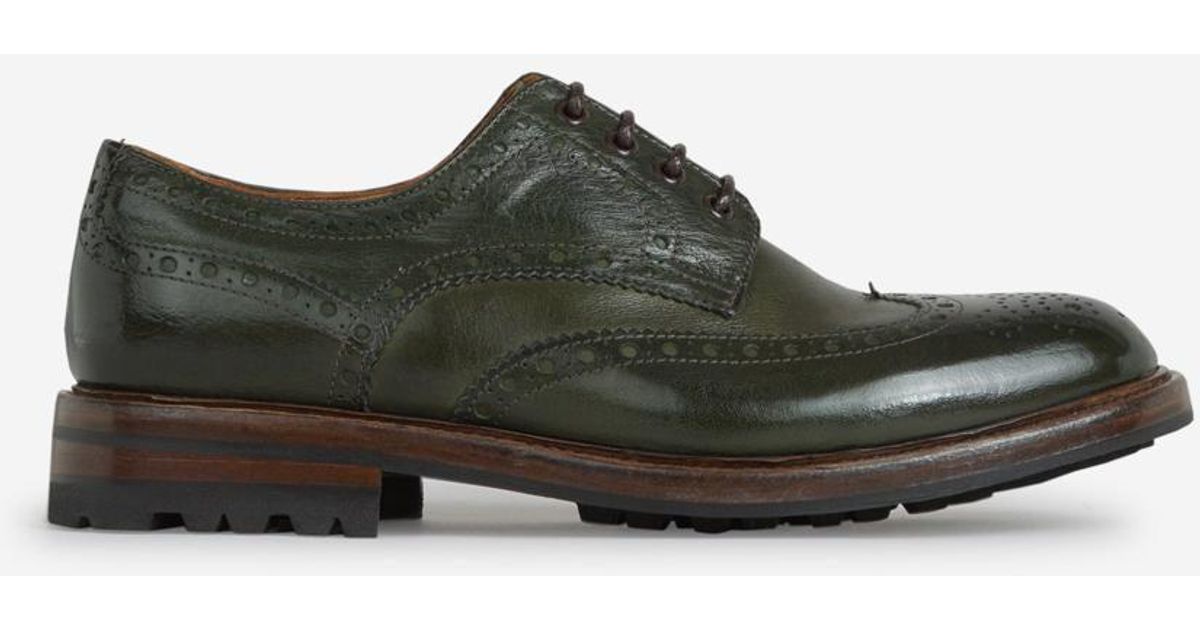 Green George George Leather Brogue Shoes in Green for Men | Lyst