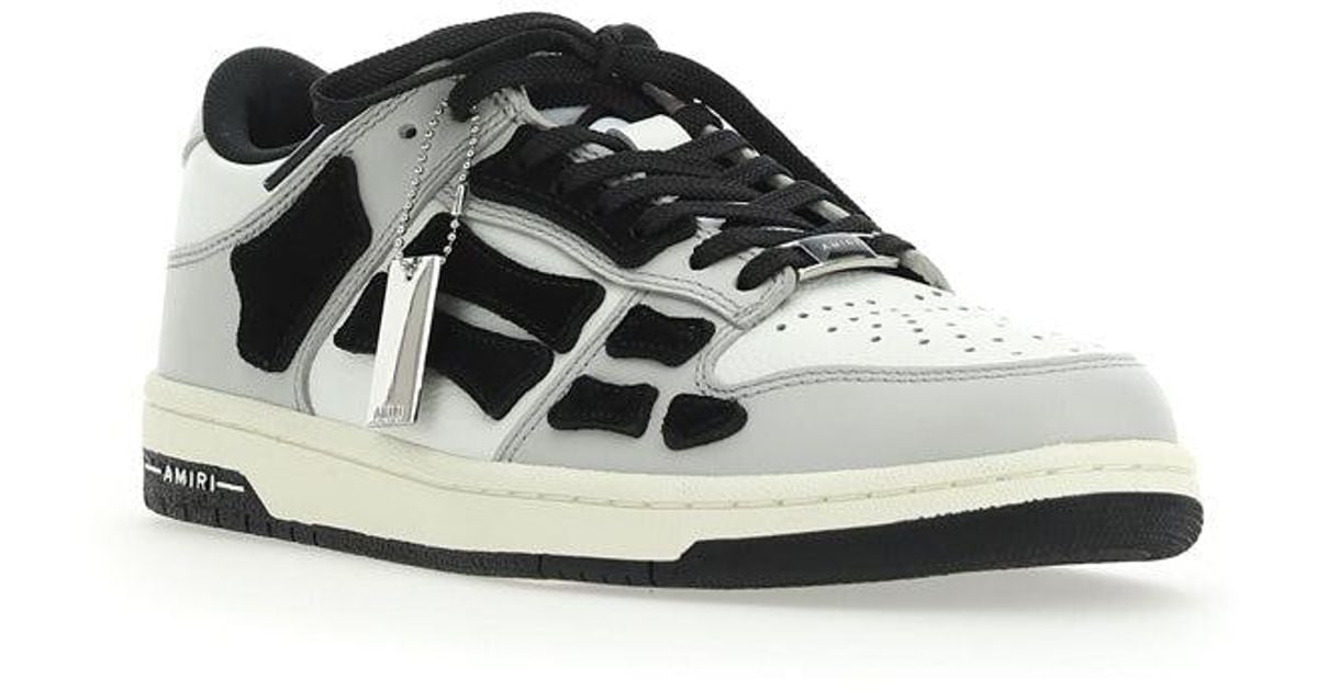 Amiri Leather Trainers in Grey (White) for Men | Lyst