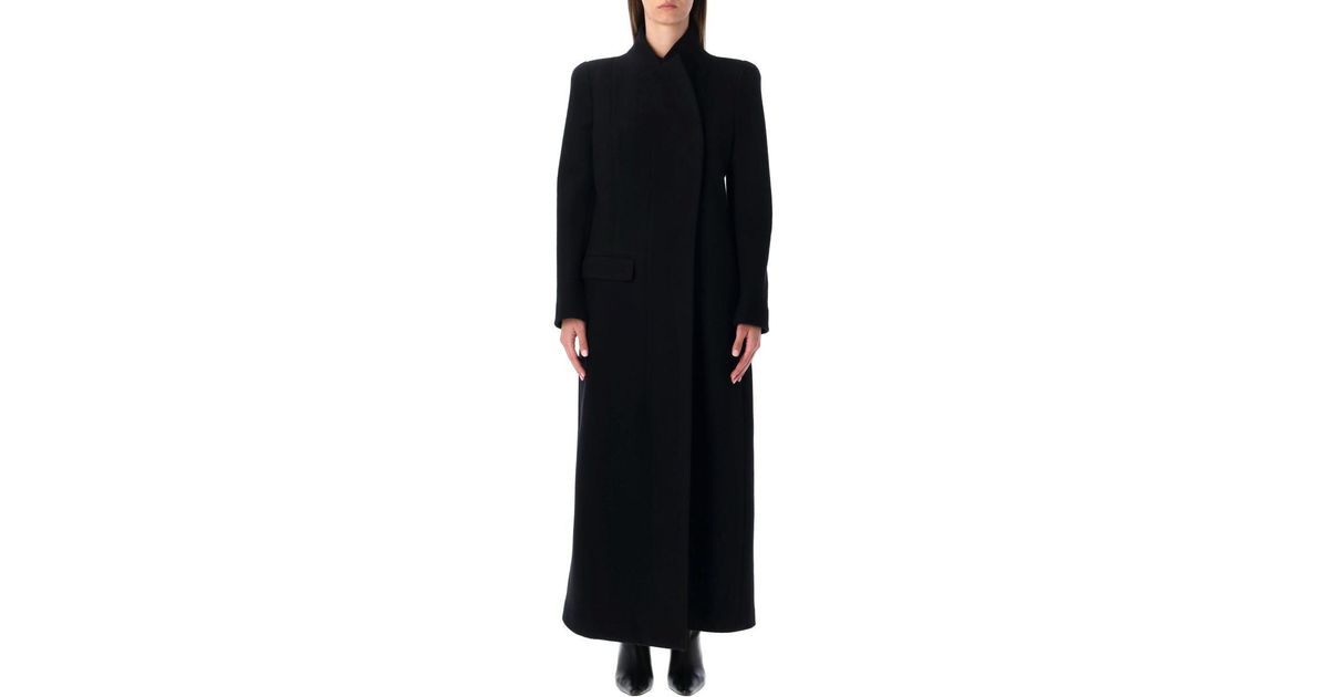 Tom Ford Long Wool Coat Blac in Black | Lyst UK