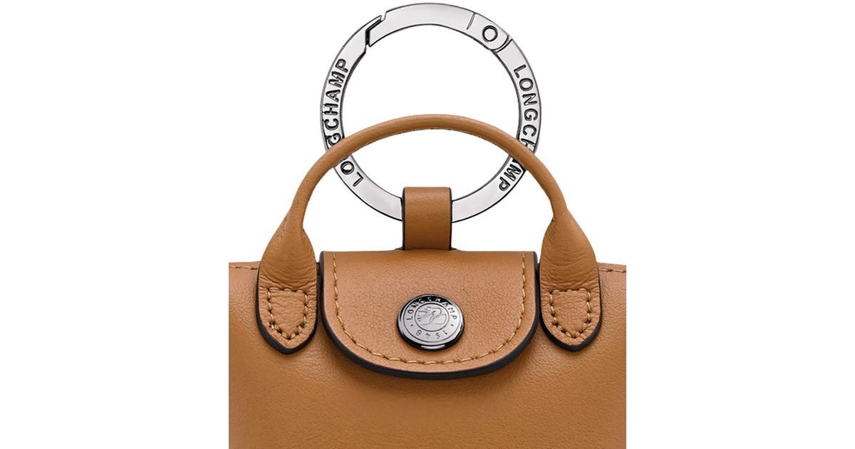Longchamp 'Le Pliage Xtra' Keyring With Logo Lettering in Brown | Lyst