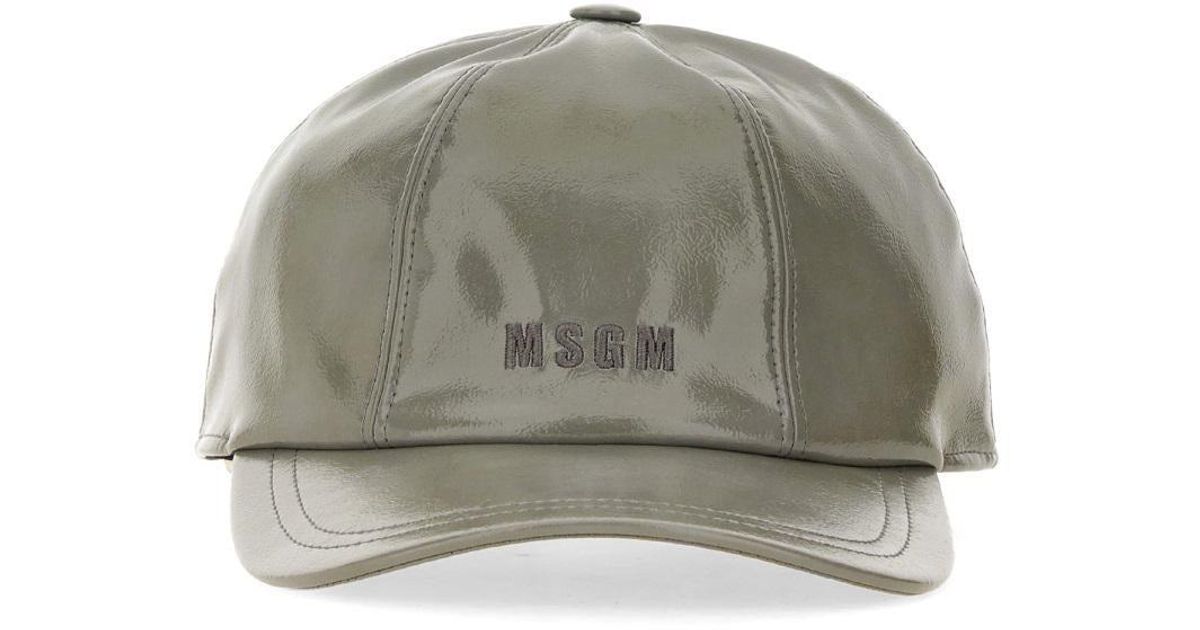 MSGM Baseball Cap in Grey | Lyst UK