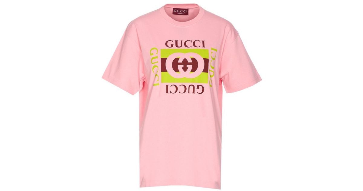 Gucci Incrocio Gg T-Shirt in Pink | Lyst UK