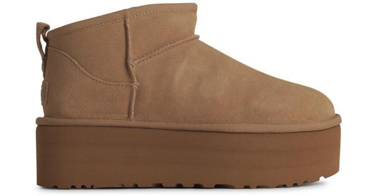UGG 'Ultra Mini' Suede Boots in Brown | Lyst UK