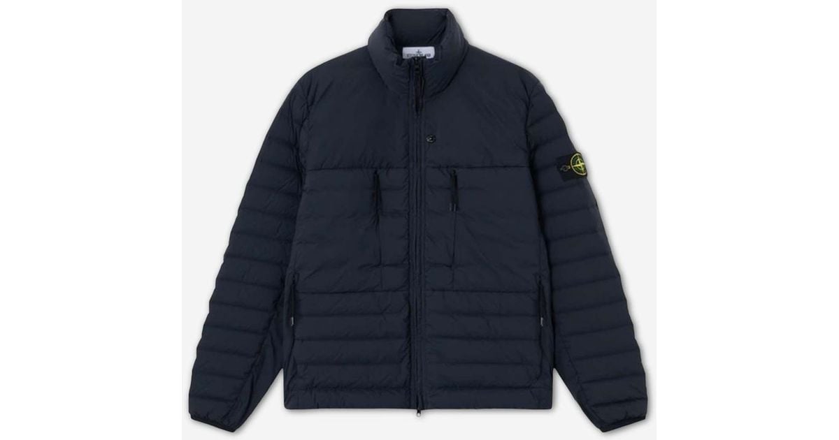 Stone Island Seamless Short Down Jacket in Blue for Men | Lyst UK