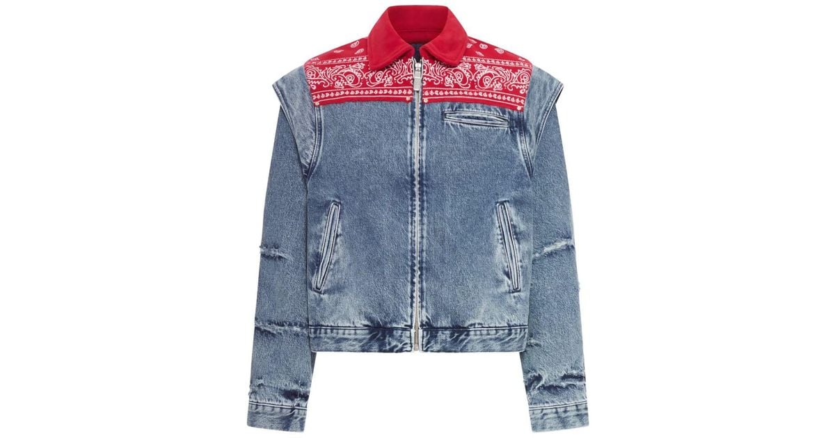 PDF Denim Jacket With Bandana Panel in Blue for Men | Lyst UK