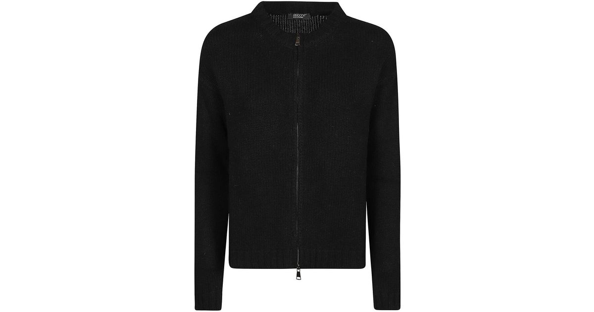 Aragona Refined Full-Zip Cashmere Sweater in Black | Lyst UK