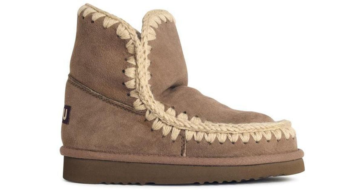 Mou 'Eskimo 18' Mole Suede Ankle Boots in Natural | Lyst UK