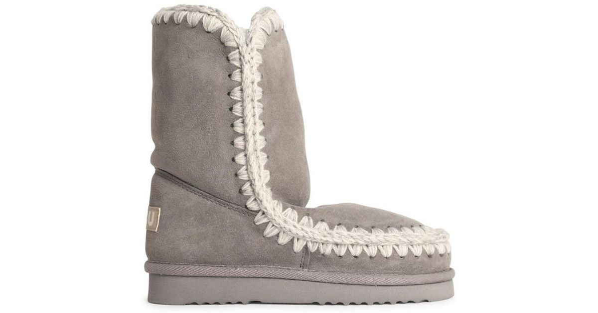Mou 'Eskimo 24' Suede Ankle Boots in White | Lyst UK
