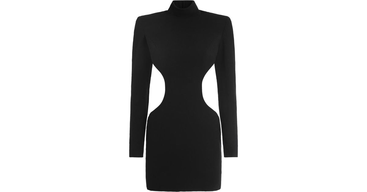 Monot Crepe Mini Dress in Black | Lyst UK