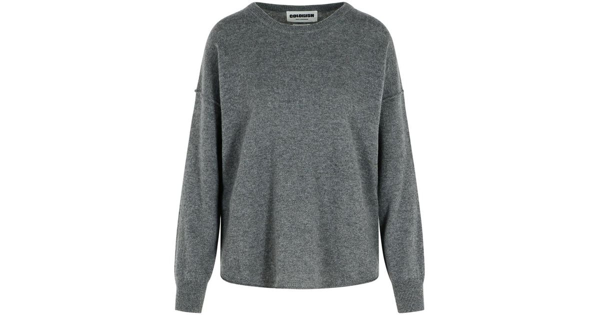 Colorush 'Hazey Chill' Dark Cashmere Sweater in Gray | Lyst