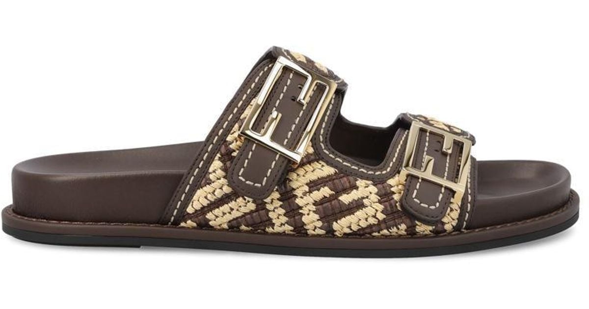 Fendi Sandals in Brown | Lyst