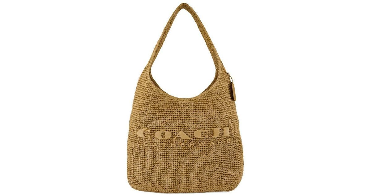 COACH Straw Brooklyn 39 Shoulder Bag in Brown | Lyst