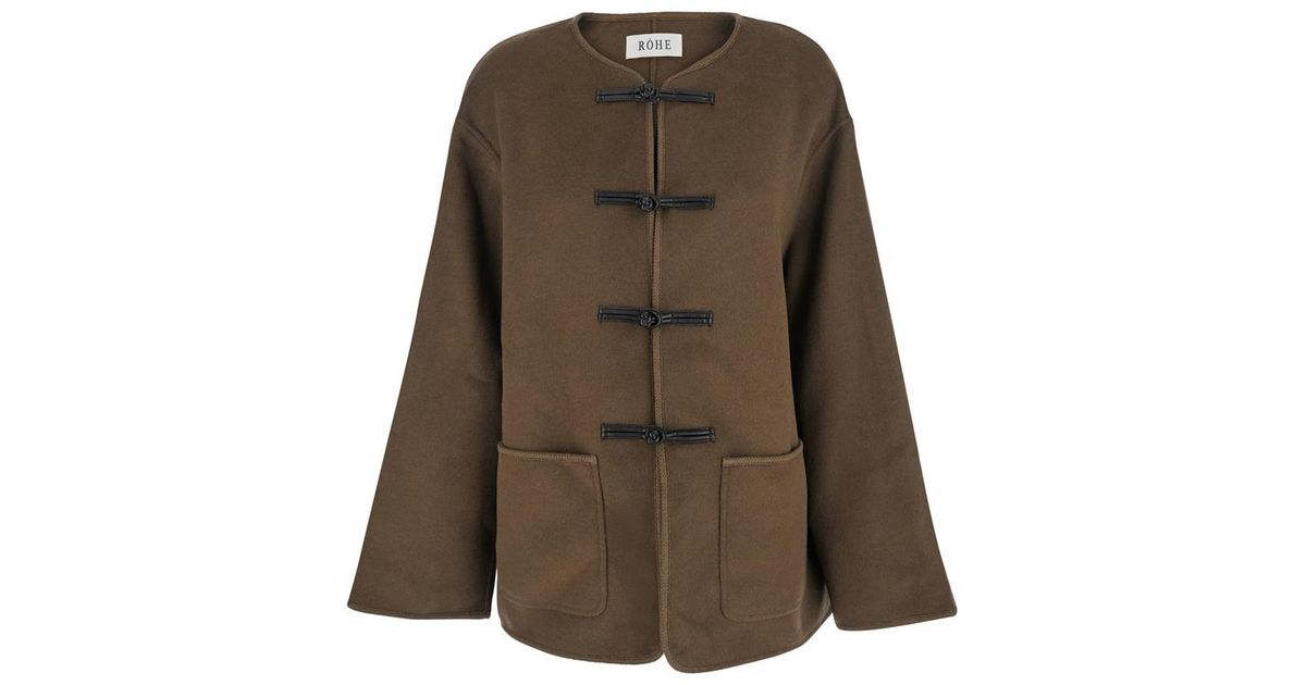 Rohe Jacket With Front Toggle Closure in Brown | Lyst UK