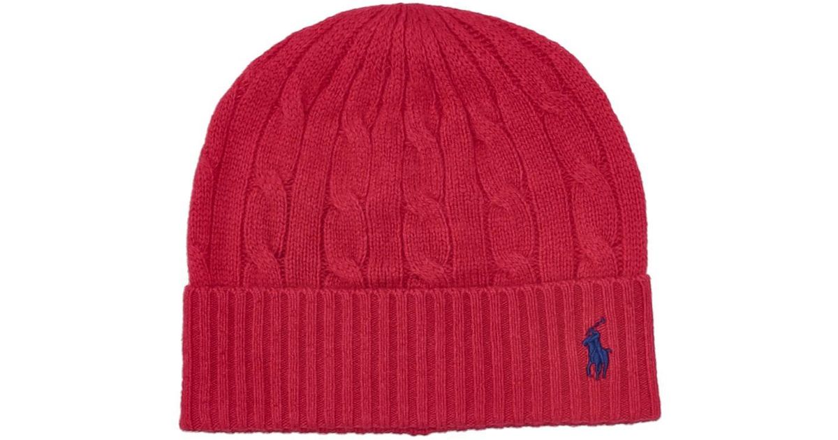 Ralph Lauren Wl Cs Cbl Bn-Hat in Red | Lyst UK