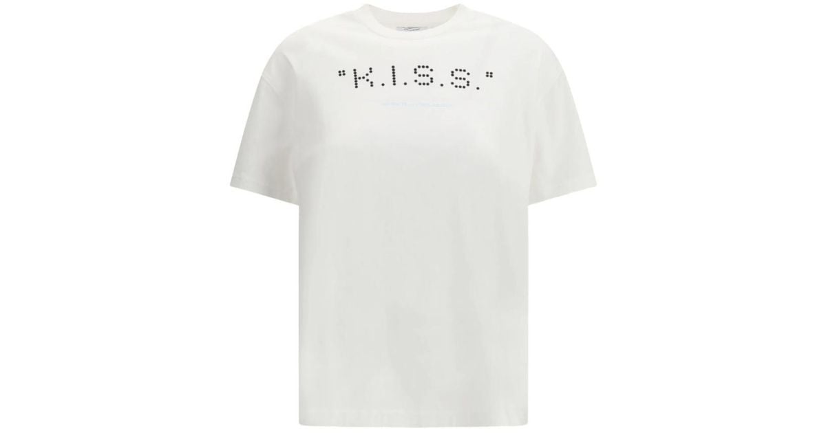 Off-White c/o Virgil Abloh Kiss Quote Reg Tee Clothing in White | Lyst UK