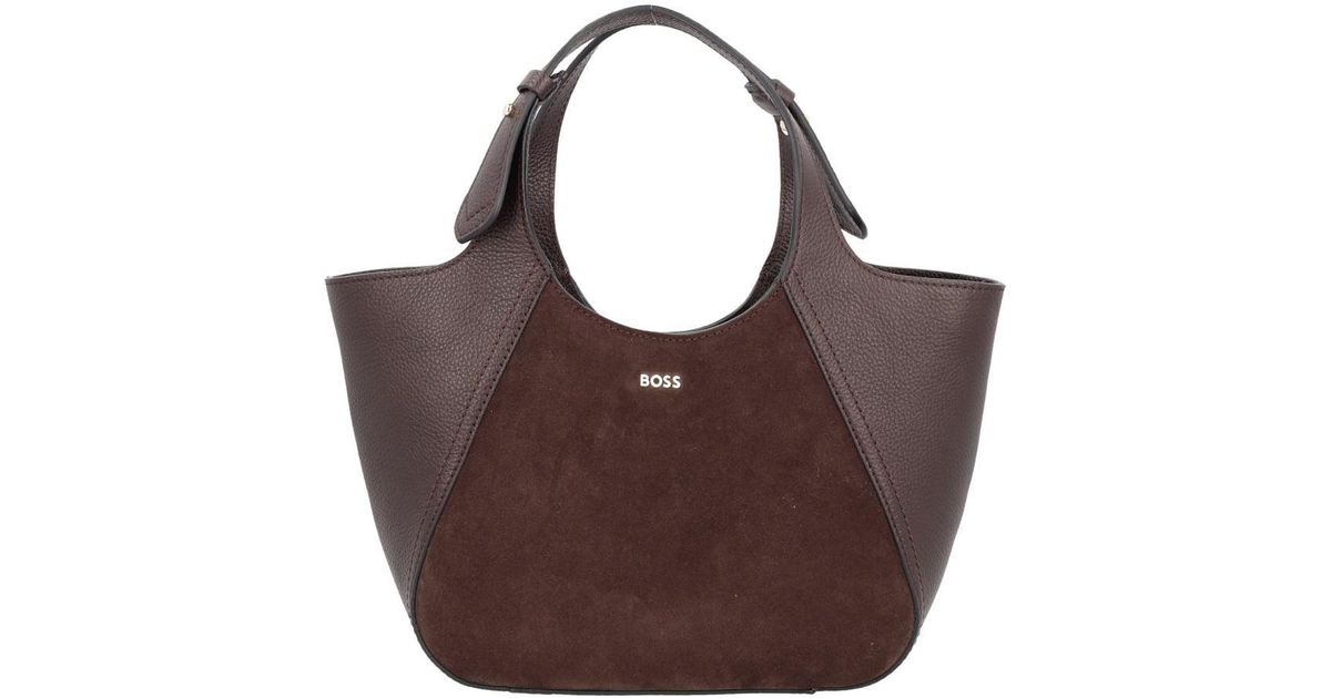BOSS Small "Lenah" Tote Bag in Brown | Lyst