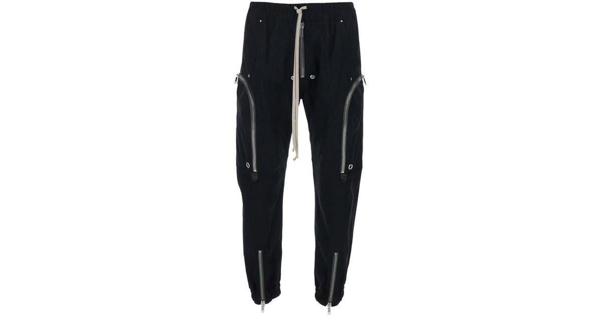 Rick Owens 'bauhaus' Black Pantsh With Elastic Drawstring Waist And ...