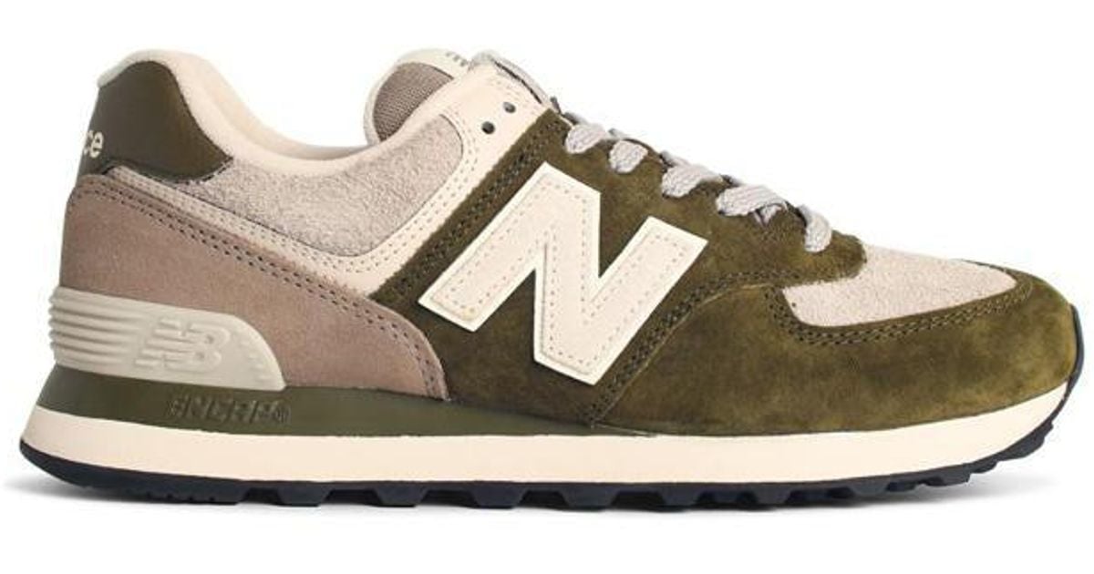 New Balance '574' Two-Tone Leather Sneakers in Metallic for Men | Lyst UK