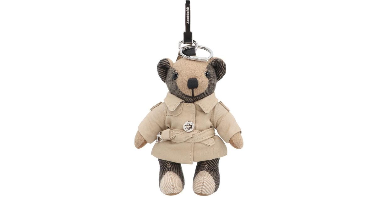 Burberry Thomas Trench-Coat Teddy Bear Key-Ring in Natural | Lyst