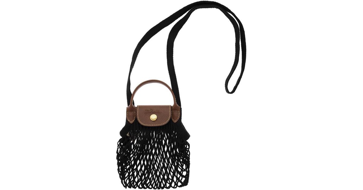 Longchamp Le Pliage Filet in Black | Lyst
