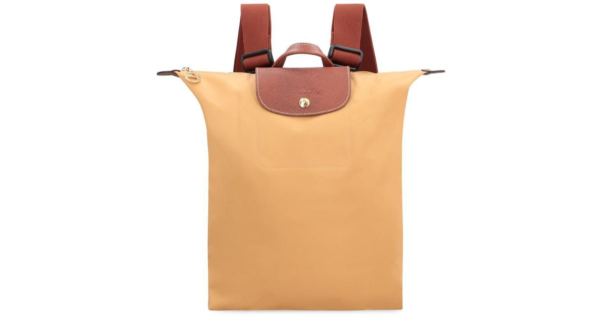 Longchamp Le Pliage Original M Nylon Backpack in Orange | Lyst UK