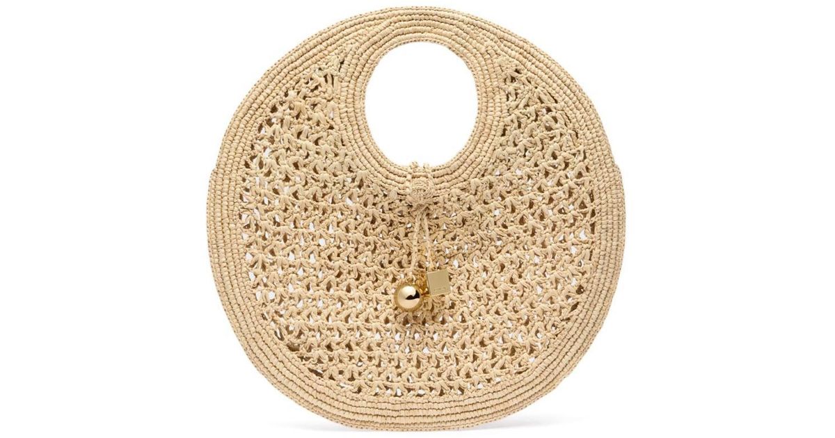 Jacquemus Le Petit Rond Spiaggia Rafia Handbag in Metallic | Lyst