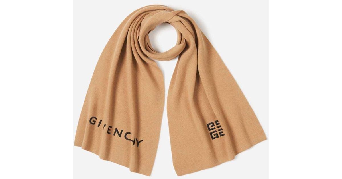 Givenchy Wool And Cashmere Scarf in Natural for Men | Lyst UK