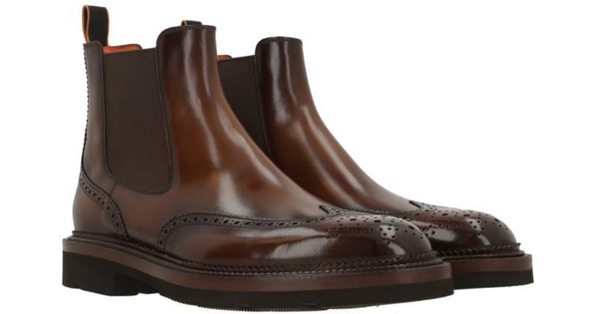 Santoni Boots in Brown for Men | Lyst UK