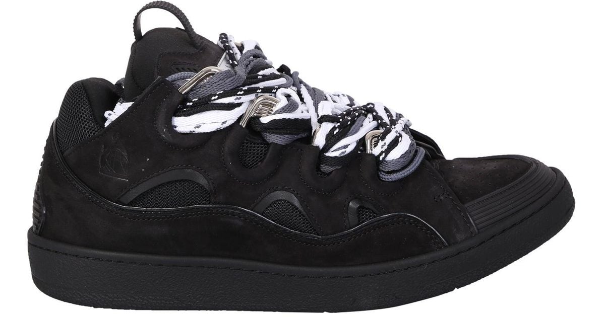 Lanvin Curb Sneakers With A Contemporary Design With Contrasting Laces By in Black for Men | Lyst