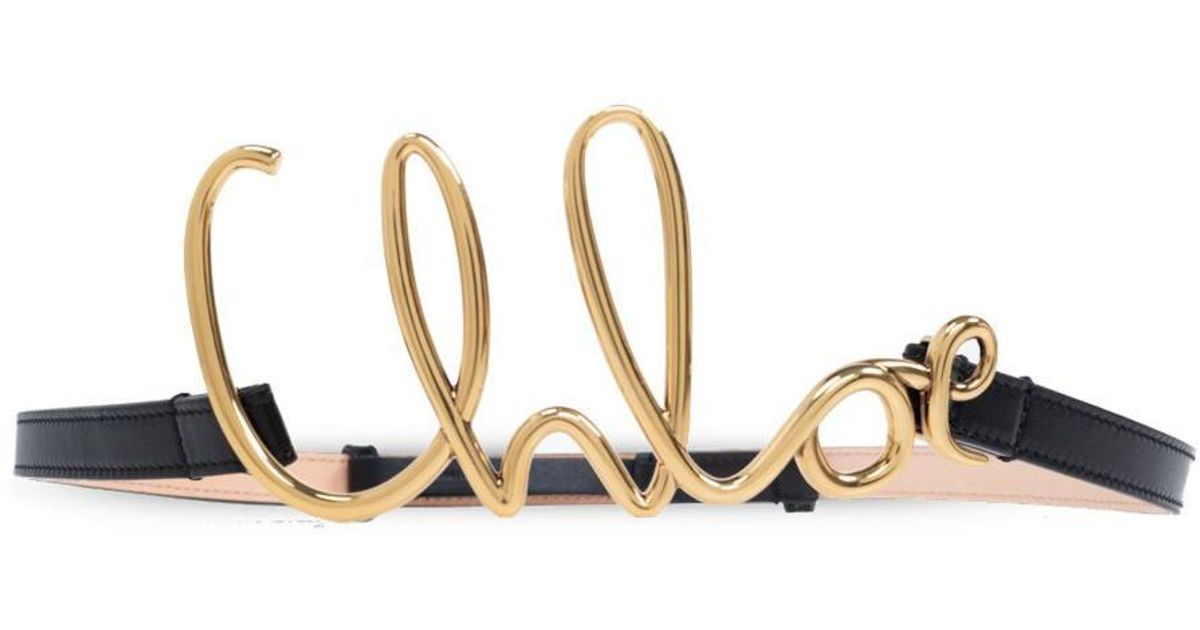 Chloé Iconic Leather Belt in Metallic | Lyst