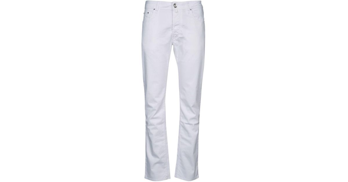Jacob Cohen Slim Denim Cotton Jeans in White for Men | Lyst UK