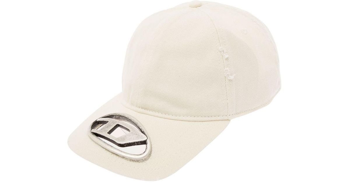 DIESEL 'C-Beast-A1' Baseball Cap With D Logo Cut-Out in Natural for Men ...