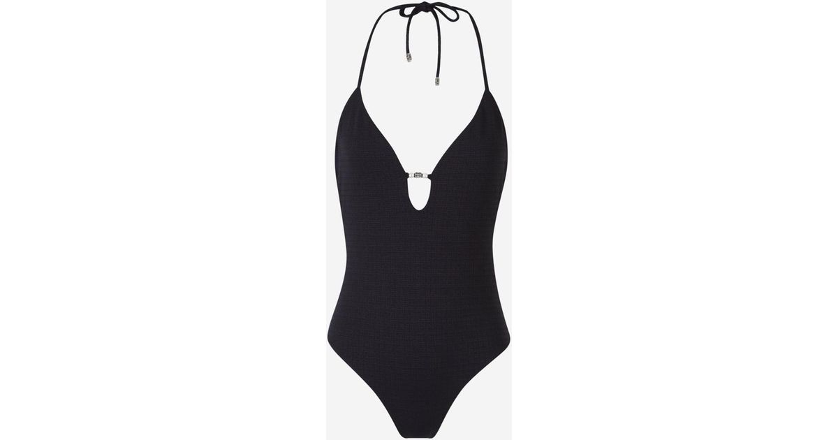 Givenchy Monogram Logo Swimsuit in Blue | Lyst