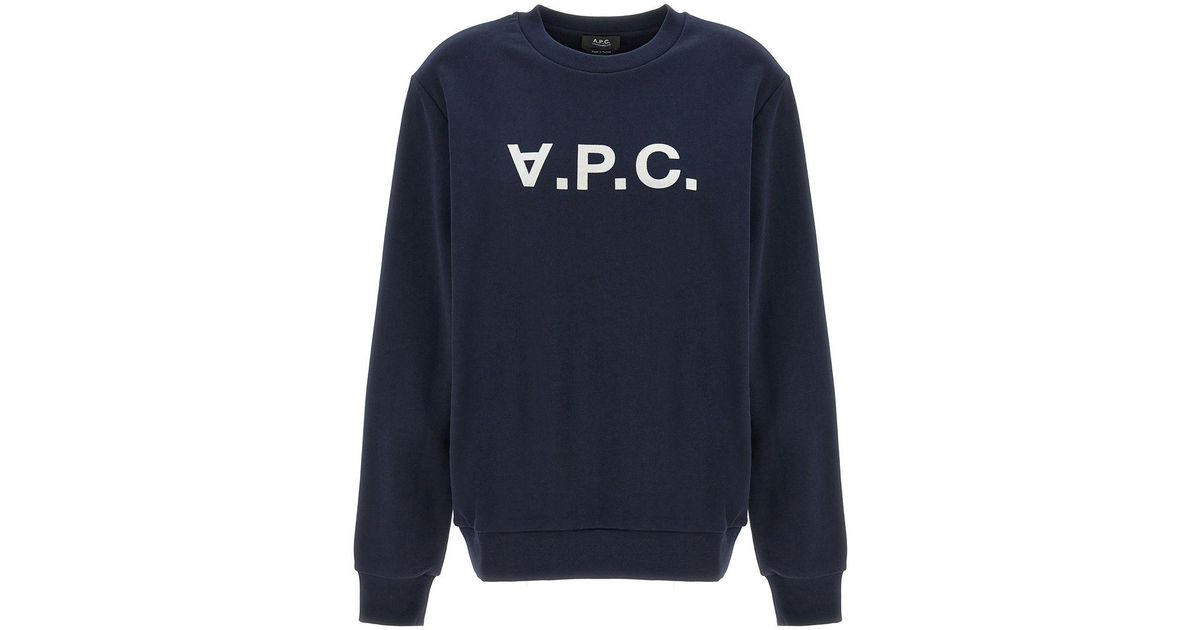 A.P.C. 'Standard Grand Vpc' Sweatshirt in Blue | Lyst UK