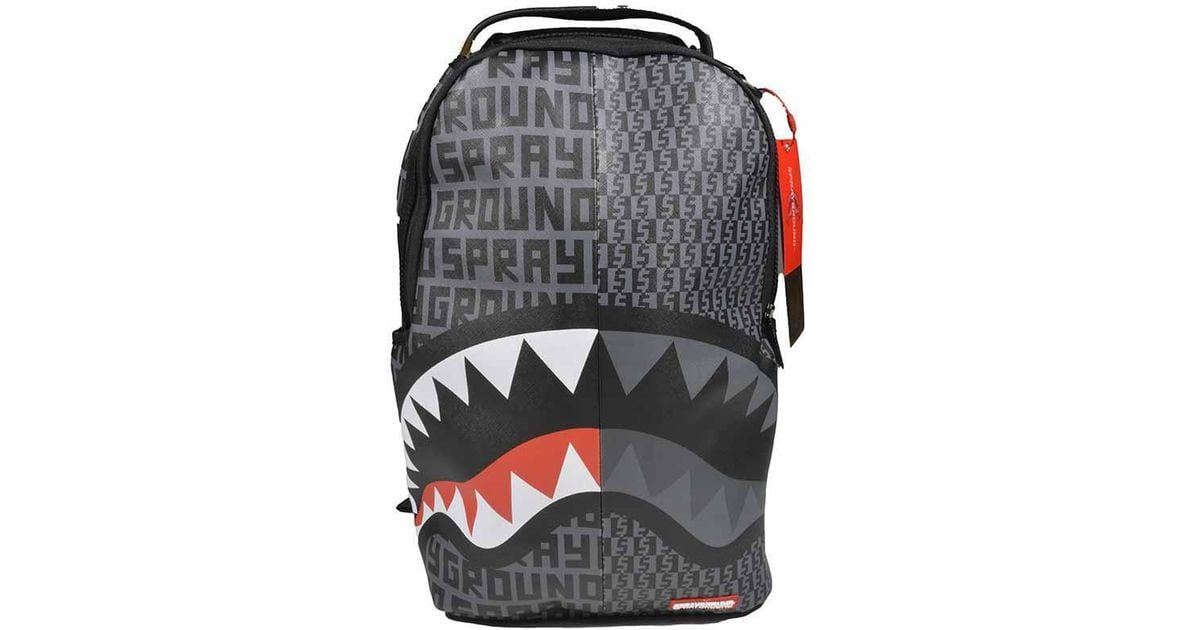 Sprayground & Grey Split Infinity Check Backpack in Black for Men ...