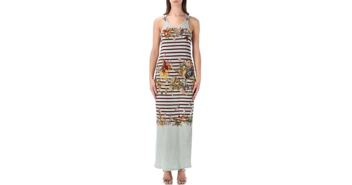 Jean Paul Gaultier Marinière Grape Tank Long Dress | Lyst UK