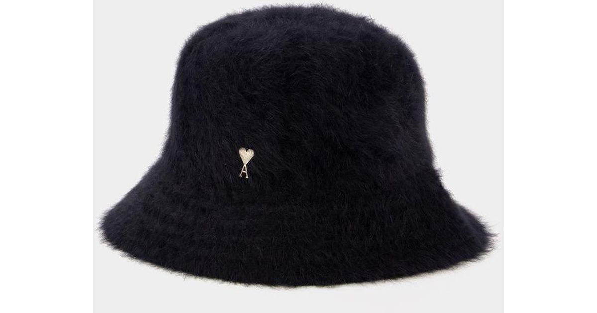 Ami Paris Fluffy Bucket Hat in Blue | Lyst UK