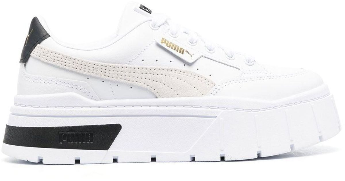 PUMA Chunky Lace-up Sneakers in White | Lyst