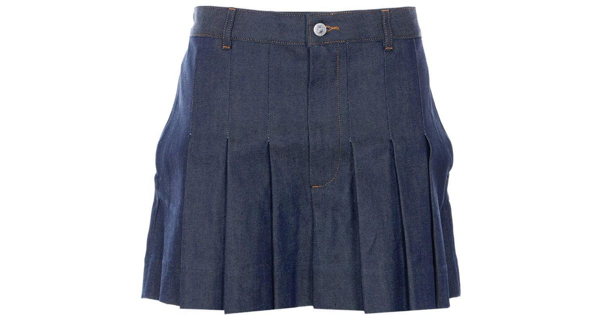 A.P.C. Mini Jupe Plissée Clothing in Blue | Lyst UK