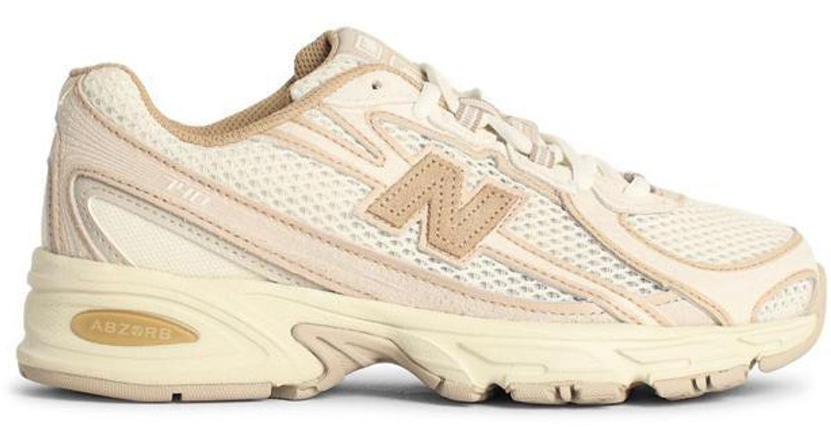 New Balance '740' Fabric Blend Sneakers in Natural | Lyst UK