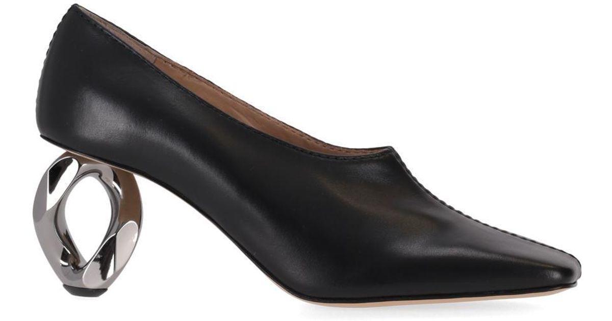 JW Anderson Stitch Chain Heel Pump W in Black | Lyst