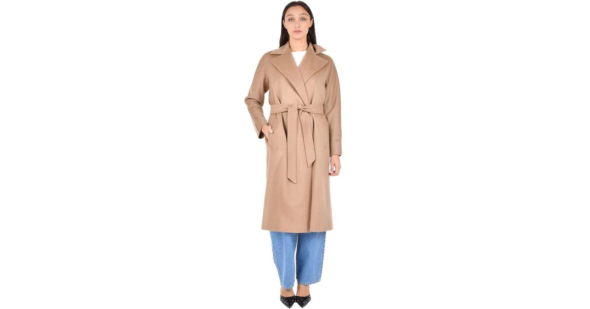 Max Mara Studio Euclide Coat in White | Lyst UK