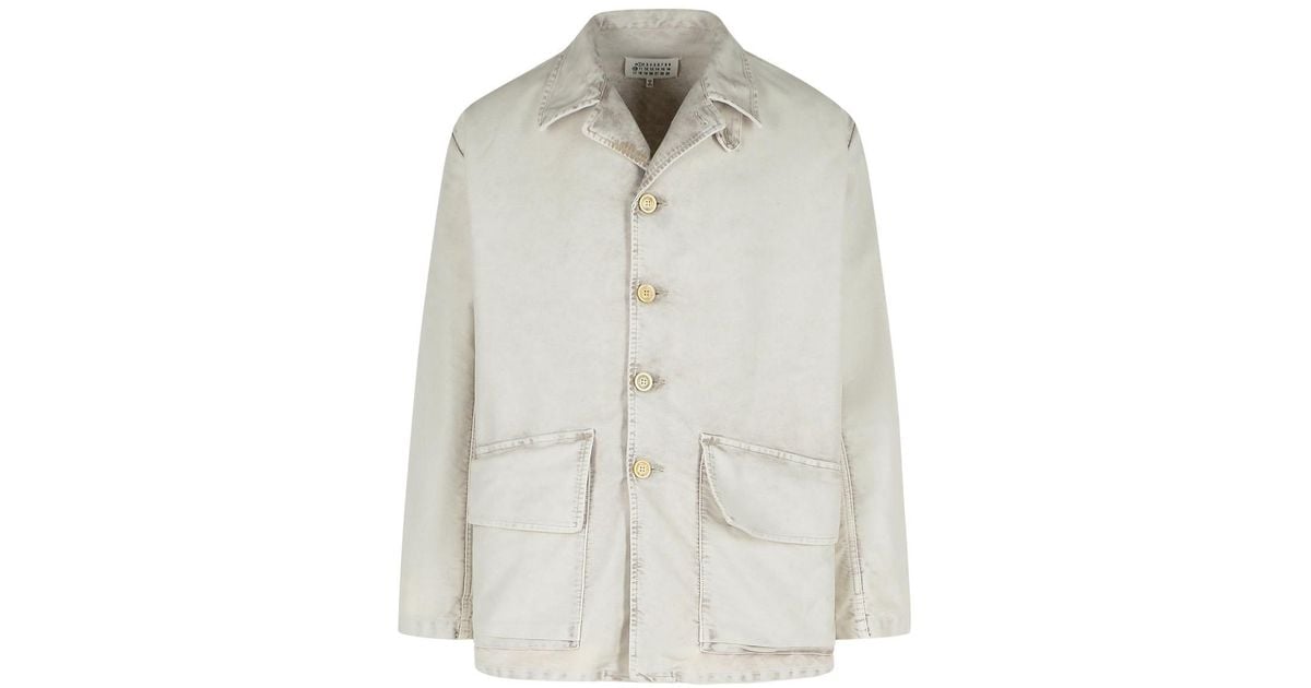 Maison Margiela Cotton Jacket in Grey for Men | Lyst UK