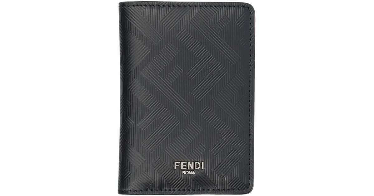 Fendi Shadow Card Holder in Black for Men | Lyst