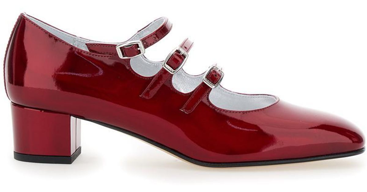CAREL PARIS 'kira 24 Reflex' Red Pumps With Straps In Patent Leather ...