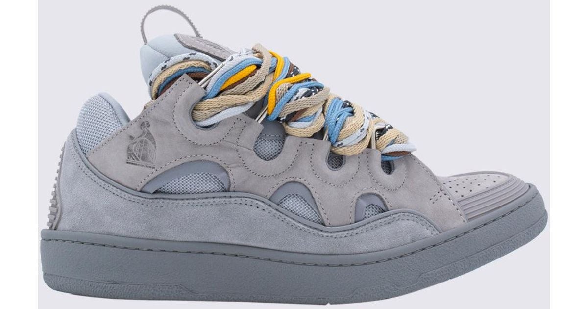 Lanvin Grey Leather Curb Sneakers in Gray for Men | Lyst Lanvin Grey Leather Curb Sneakers in Gray for Men | Lyst